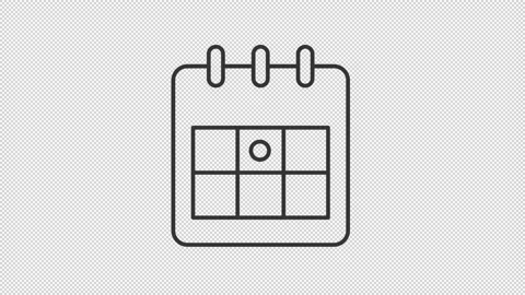 Animated calendar linear icon | Stock Video | Pond5