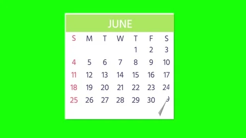 Animated Calendar Month with turn page a... | Stock Video | Pond5
