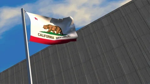 Animated California flag waving with a w... | Stock Video | Pond5