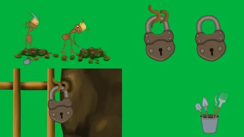 Animated cartoon 2d Lock Lock Tree Tree ... | Stock Video | Pond5