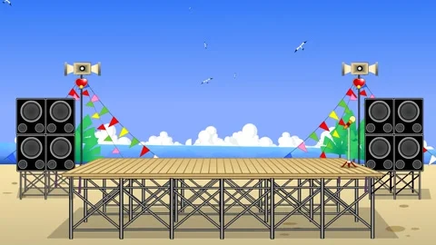 Animated Cartoon Concert Stage with Wood... | Stock Video | Pond5