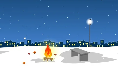 Animated Cartoon Scene of a Campfire on ... | Stock Video | Pond5
