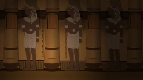 Animated Cartoon Scene of Pharaoh Statue... | Stock Video | Pond5