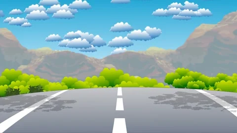 Animated Cartoon Scene of a Street with ... | Stock Video | Pond5