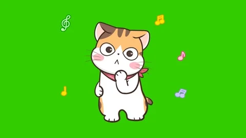 Animated Cat Dancing with Musical Notes ... | Stock Video | Pond5