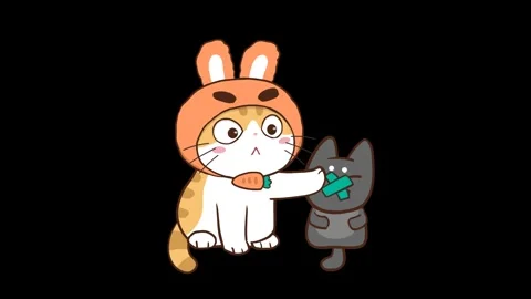 Animated Cat Doing 'Shush' Gesture - Tra... | Stock Video | Pond5