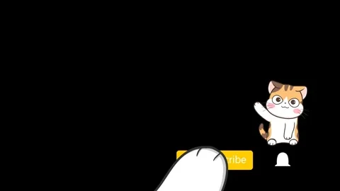 Animated Cat Jumping on Subscribe Button | Stock Video | Pond5