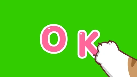 Animated Cat Paw OK Sign Green Screen Ba... | Stock Video | Pond5