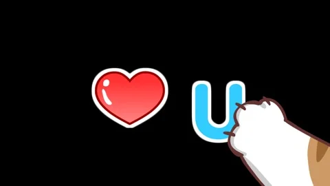 Animated Cat Paw Writing 'Love You' on T... | Stock Video | Pond5