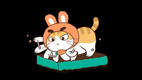 Animated Cat Using Litter Box - Transpar... | Stock Video | Pond5