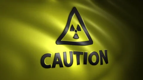 Animated Caution Flag with Radiation War... | Stock Video | Pond5