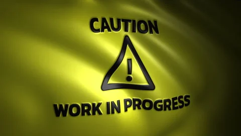 Animated "CAUTION Work in Progress" Flag... | Stock Video | Pond5
