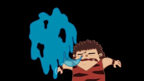 Animated Caveman with a Cold and Runny N... | Stock Video | Pond5