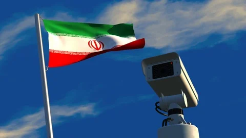 Animated CCTV camera with Iranian flag w... | Stock Video | Pond5