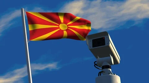 Animated CCTV camera with Macedonian fla... | Stock Video | Pond5