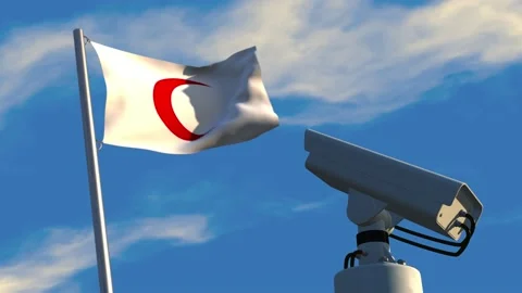 Animated CCTV camera with Red Crescent f... | Stock Video | Pond5
