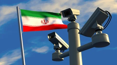 Animated CCTV cameras with an Iranian fl... | Stock Video | Pond5