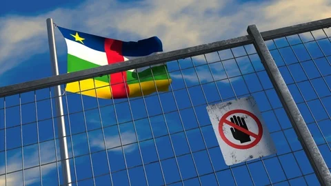 Animated Central African flag waving beh... | Stock Video | Pond5