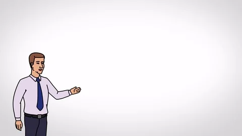 Animated Character Boss stands and says,... | Stock Video | Pond5