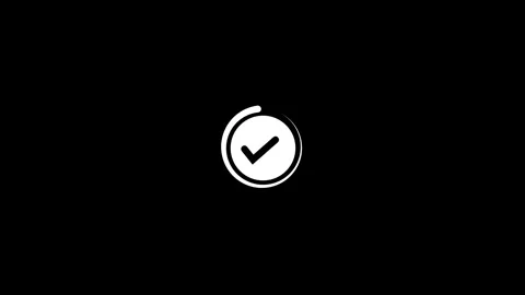 animated check mark icon with circle rot... | Stock Video | Pond5