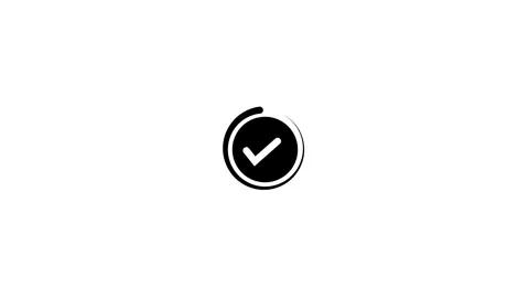 animated check mark icon with circle rot... | Stock Video | Pond5