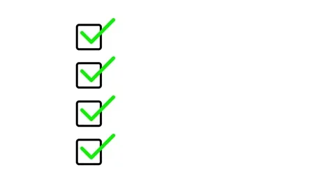 Animated checklist with green checkmarks... | Stock Video | Pond5