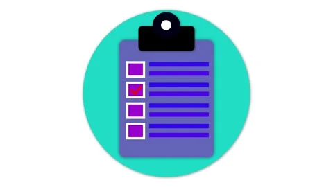Animated checklist icon and check marks ... | Stock Video | Pond5