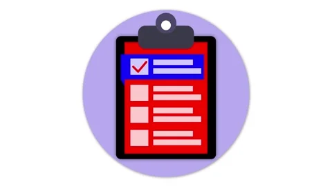 Animated checklist icon and tick marks o... | Stock Video | Pond5