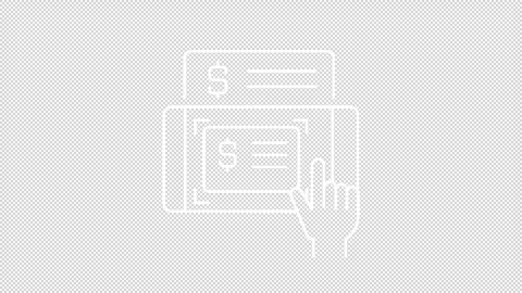 Animated cheque photo white icon | Stock Video | Pond5