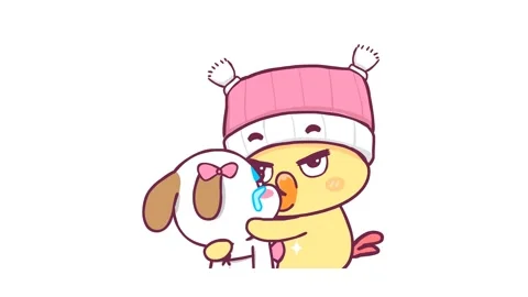 Animated Chicken Comforting Crying Fan w... | Stock Video | Pond5