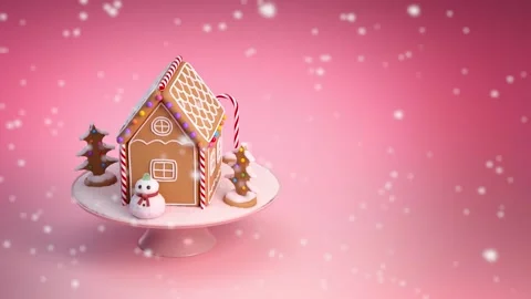 Animated Christmas scene, gingerbread ho... | Stock Video | Pond5