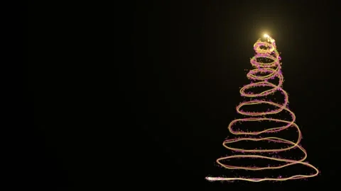 Animated Christmas tree with lights on a... | Stock Video | Pond5