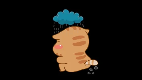 Animated Chubby Cat Feeling Sad and Fart... | Stock Video | Pond5