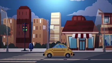 Animated city street traffic background ... | Stock Video | Pond5