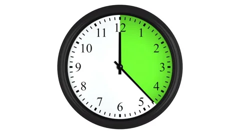 Animated clock with a green time interva... | Stock Video | Pond5