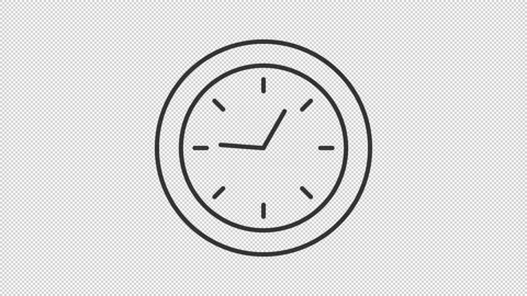 Animated clock linear icon | Stock Video | Pond5