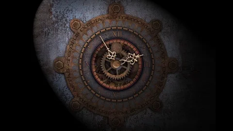 Animated clock in old rustic background | Stock Video | Pond5