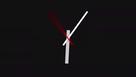 Animated Clock With Rectangular Hands an... | Stock Video | Pond5