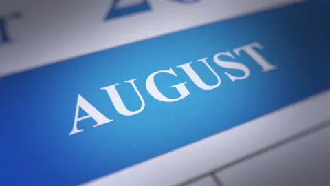 Animated Close Up August Calendar | Stock Video | Pond5