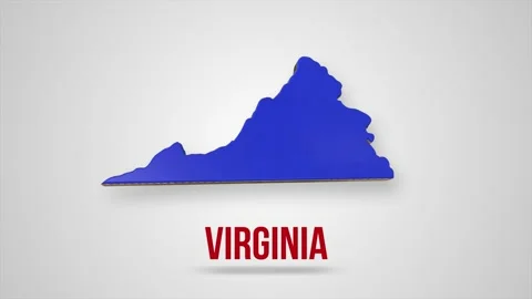 Animated close up map of Virginia state.... | Stock Video | Pond5