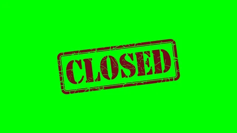 Animated "CLOSED" rubber stamp seal gree... | Stock Video | Pond5