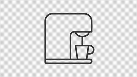 Animated coffee maker linear icon | Stock Video | Pond5