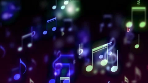 Animated colored musical notes | Stock Video | Pond5