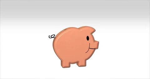 Animated comic piggy bank explodes and g... | Stock Video | Pond5