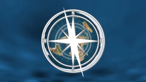 animated compass blue background | Stock Video | Pond5