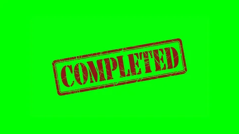 Animated "COMPLETED" rubber stamp green ... | Stock Video | Pond5