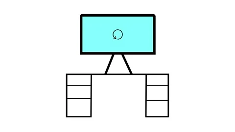 Animated computer monitor icon on a whit... | Stock Video | Pond5