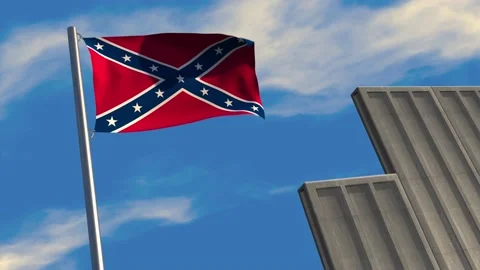 Animated Confederate flag waving with a ... | Stock Video | Pond5