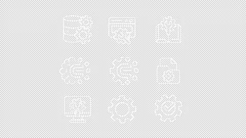 Animated configuration white icons | Stock Video | Pond5