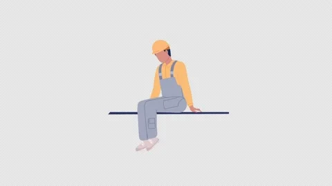 Animated construction worker | Stock Video | Pond5